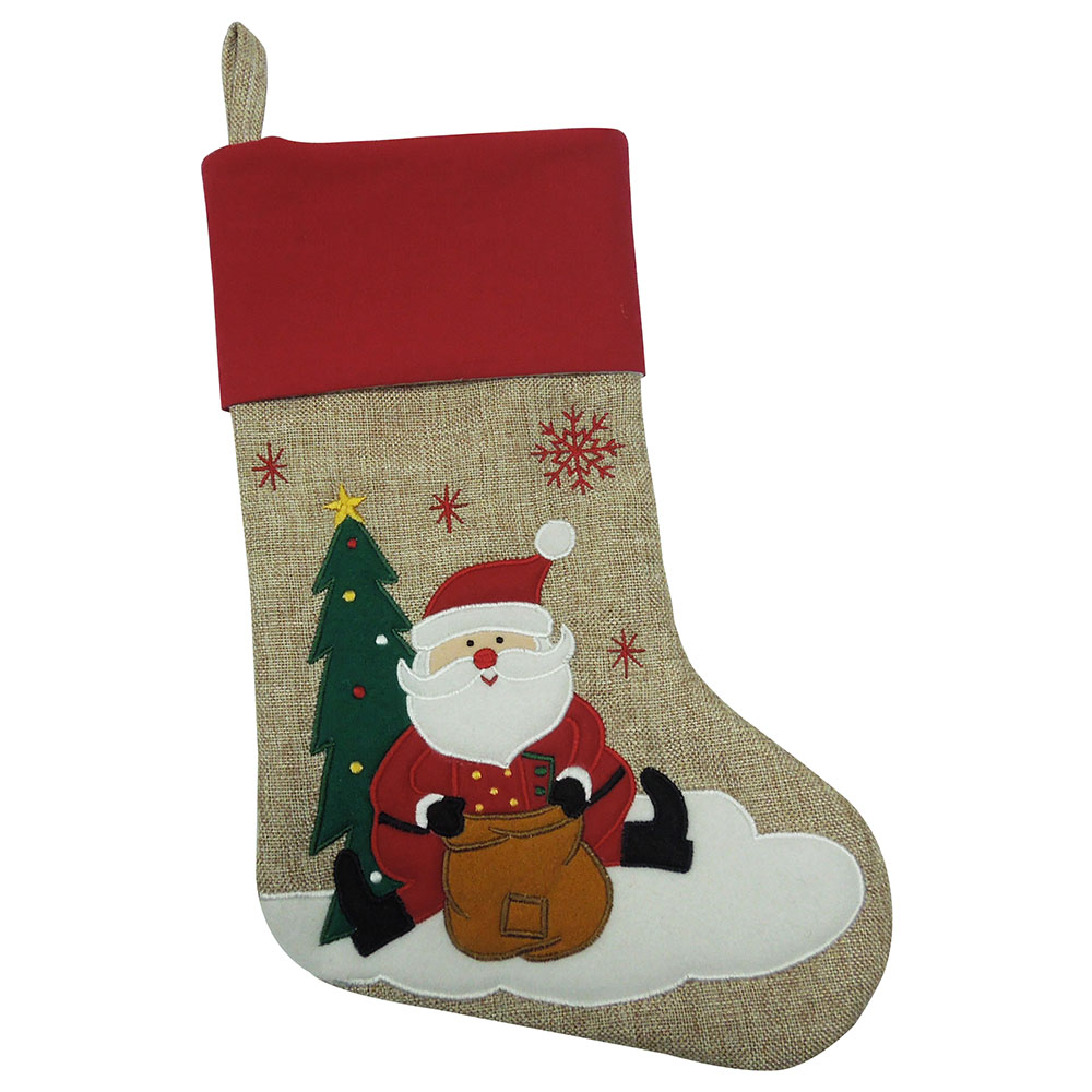 Christmas Magic - Santa Jute Stocking - 46 cm | Jomla.ae