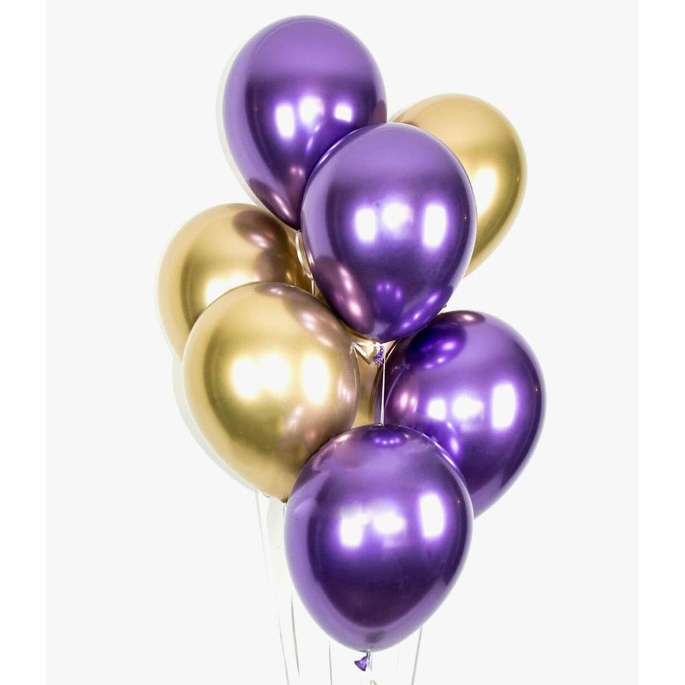 Chrome Helium Inflated Latex Balloons 8pcs | Jomla.ae