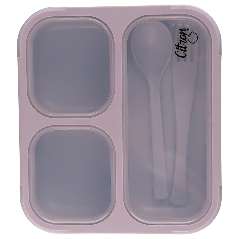 Citron - Lunchbox with Fork and Spoon - Purple | Jomla.ae