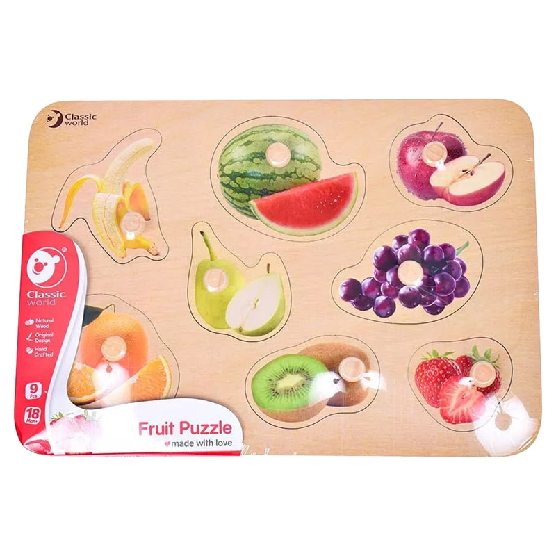 Classic World - Fruit Puzzle - 9Pcs | Jomla.ae
