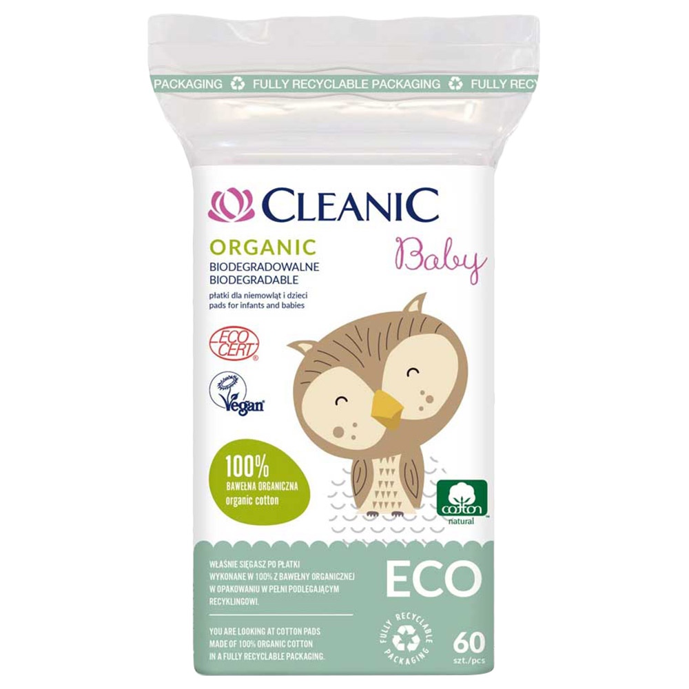 Order Cleanic - Baby Eco Organic Cotton Pads 60Pcs Now! | Jomla.ae