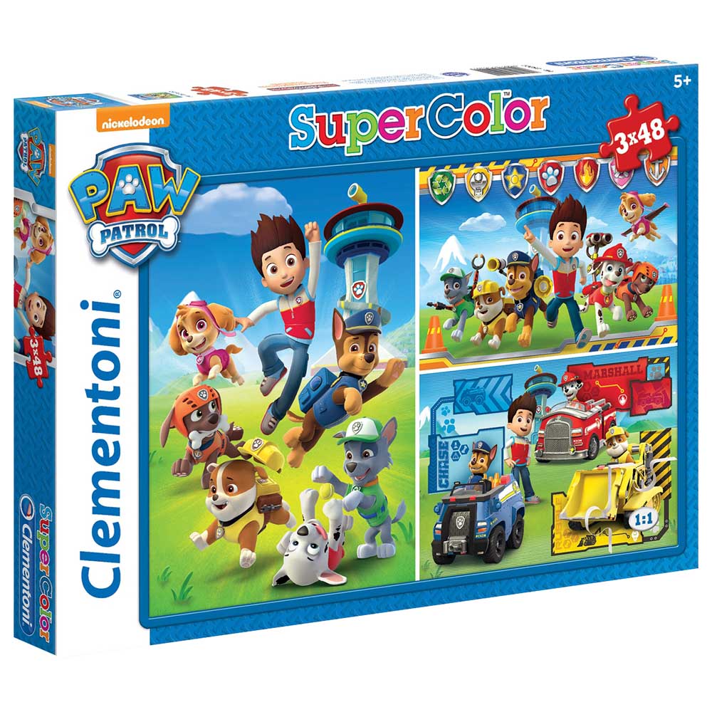 Clementoni - Super Color Puzzle Paw Patrol 3 x 48Pcs | Jomla.ae