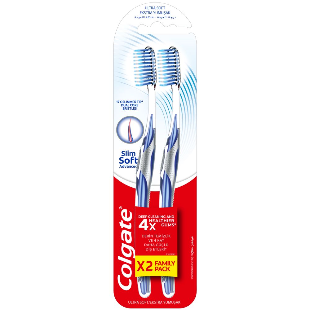 Colgate - Slim Soft Advance Multipack Toothbrush - Pack Of 2 | Jomla.ae