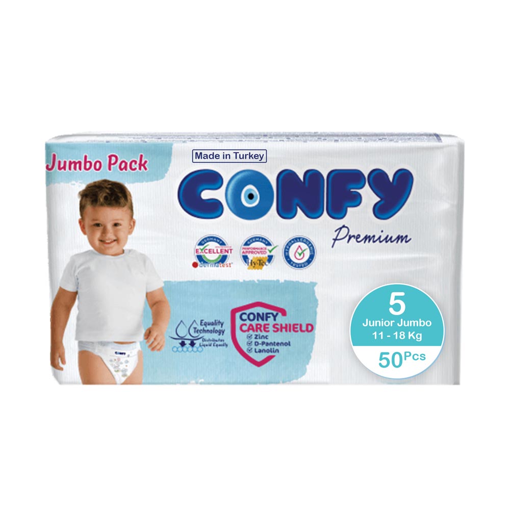 Confy - Premium Baby Diapers Jumbo Single Pack - Junior Size 5 - 12+kg ...