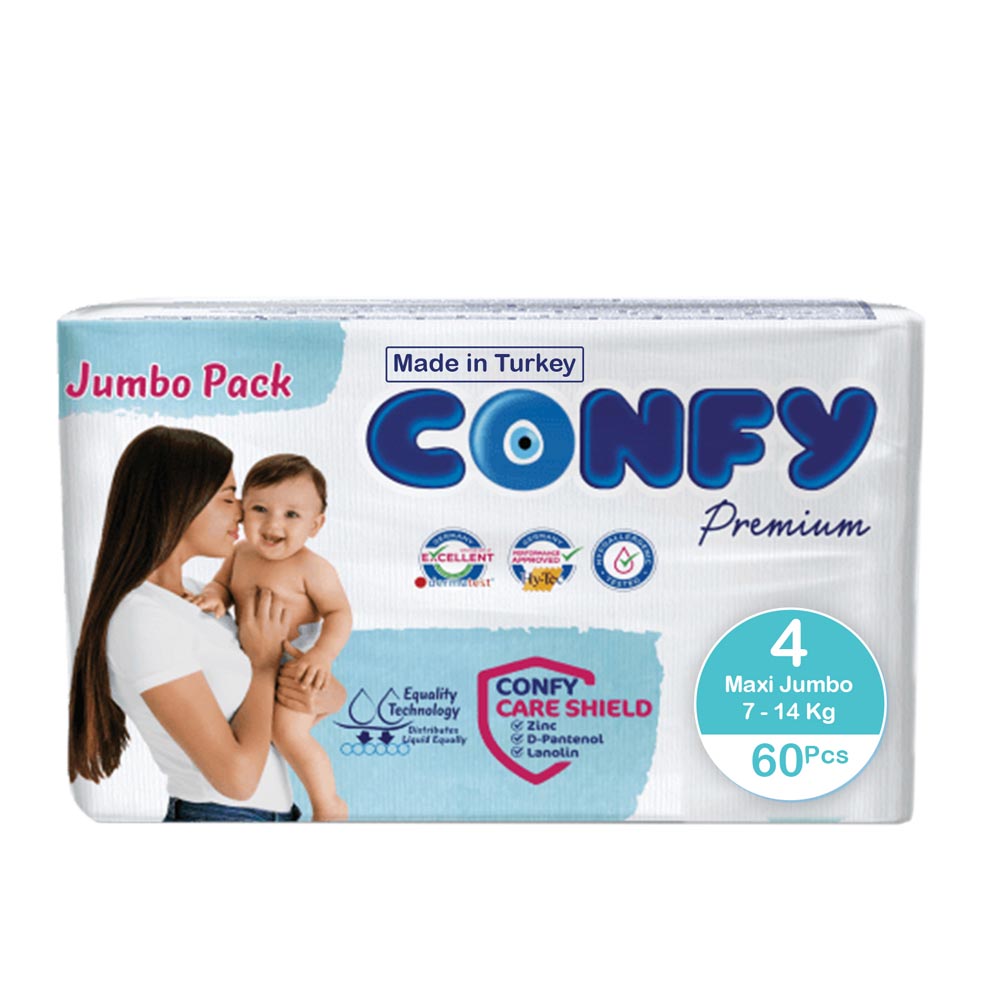 Confy - Premium Baby Diapers Jumbo Single Pack - Maxi Size 4 - 10-17kg ...