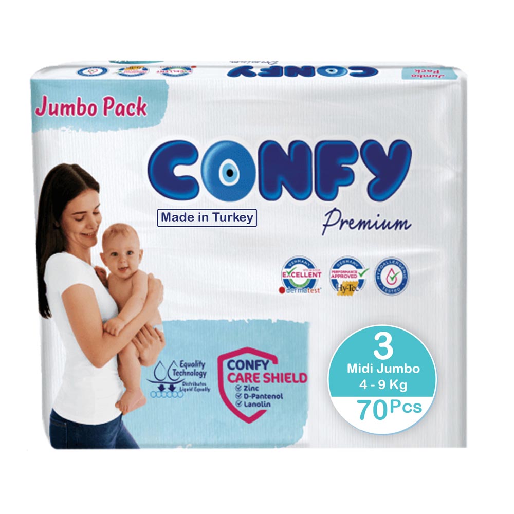 Order Confy - Premium Baby Diapers Jumbo Single Pack - Midi Size 3 - 7 ...