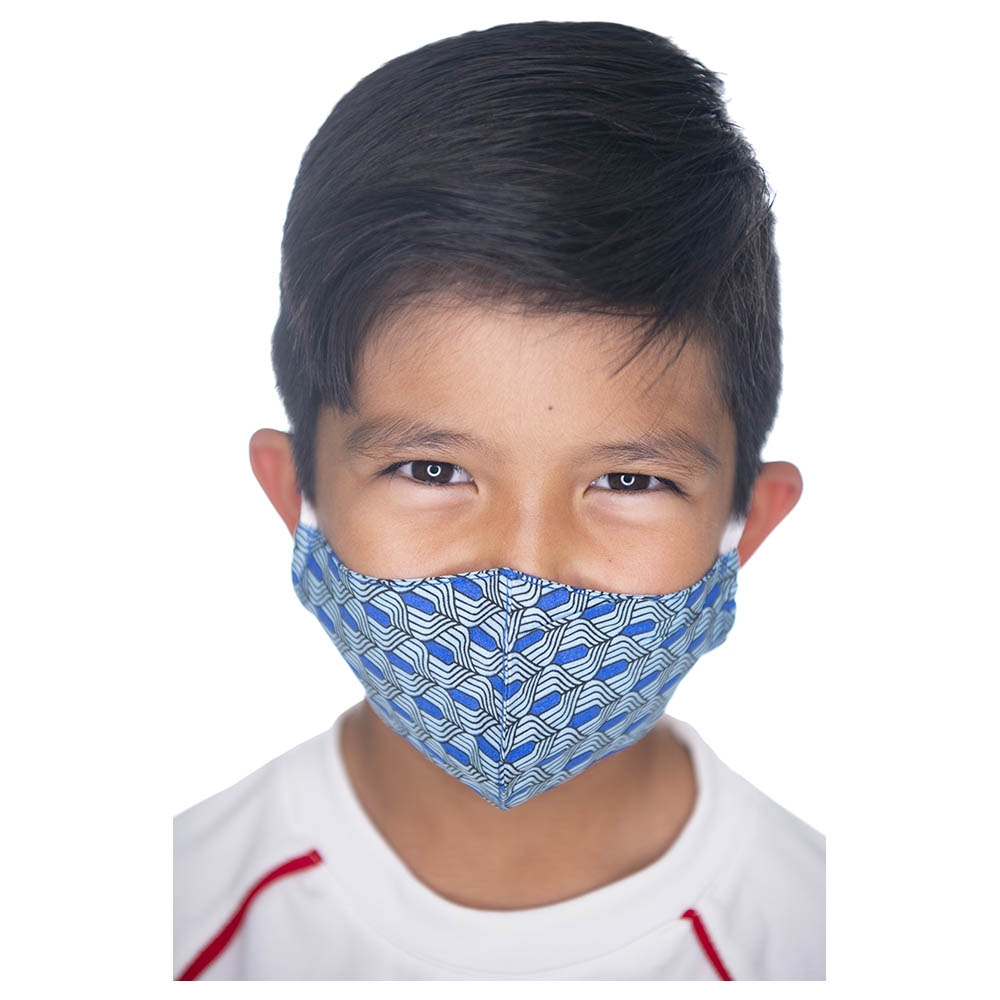 Coochy Coo - Fabric Mask For Kids & Adults - Blue Temple | Jomla.ae