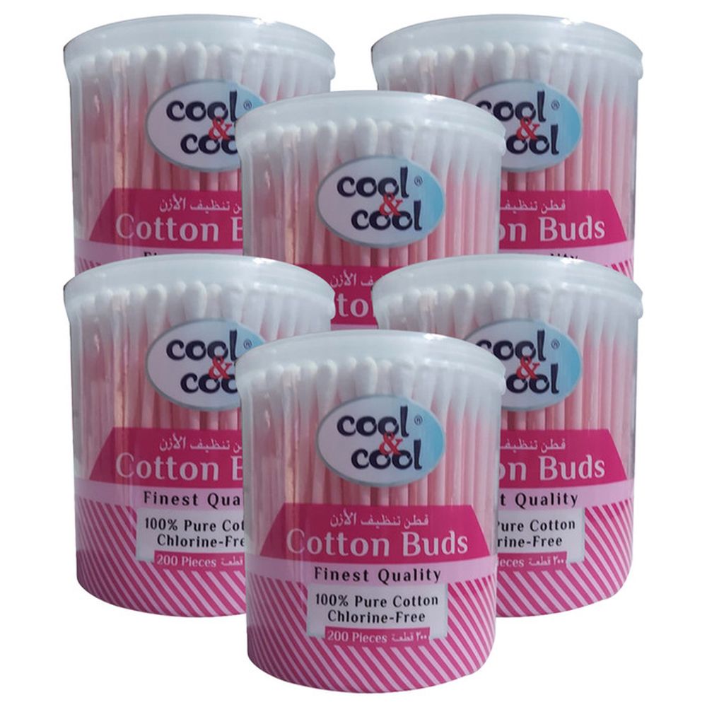 Order Cool & Cool - 200 Cotton Buds Paper Sticks - Pack of 6 - Pink Now ...