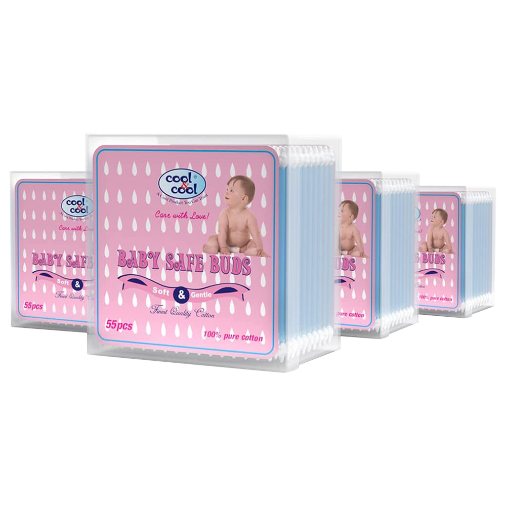 Cool & Cool - Baby Ear Buds - Pack Of 4 - 55Pcs | Jomla.ae