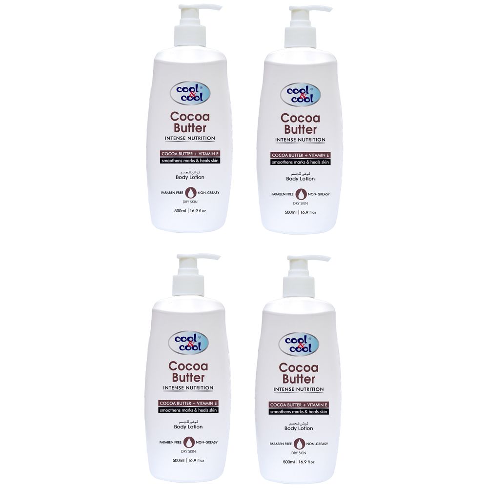 Cool & Cool - Body Lotion Cocoa Butter 500ml Pack of 4 | Jomla.ae