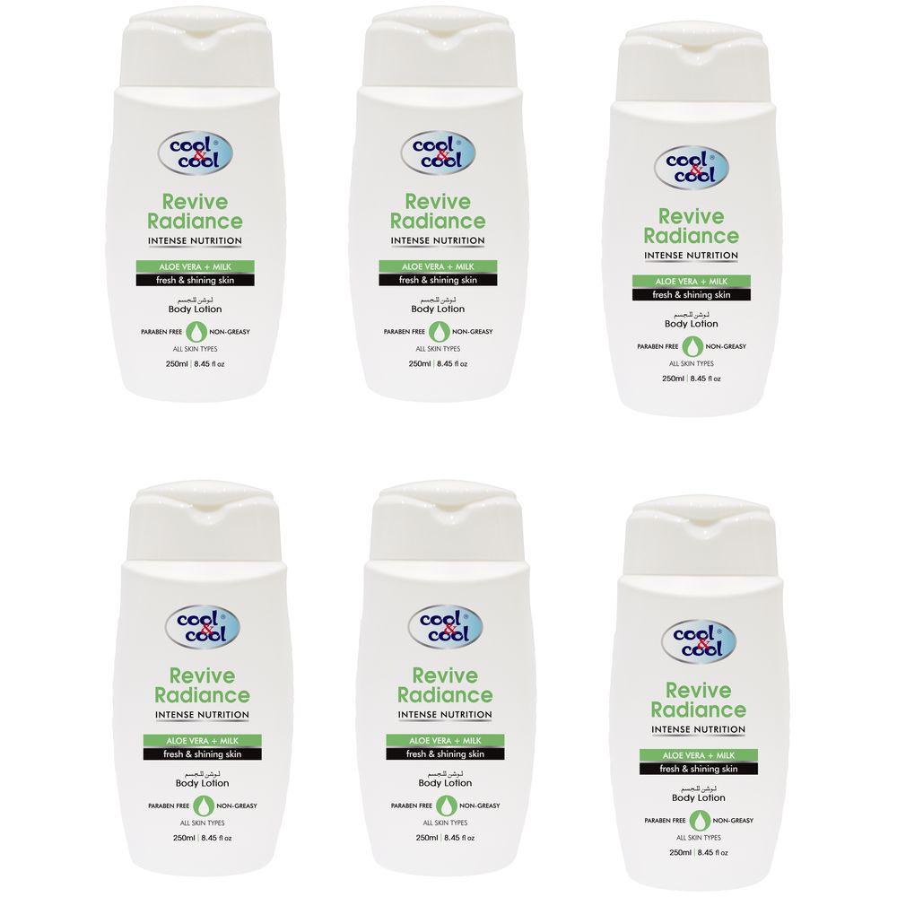 Cool & Cool - Body Lotion Revive Radiance 250ml Pack of 6 | Jomla.ae