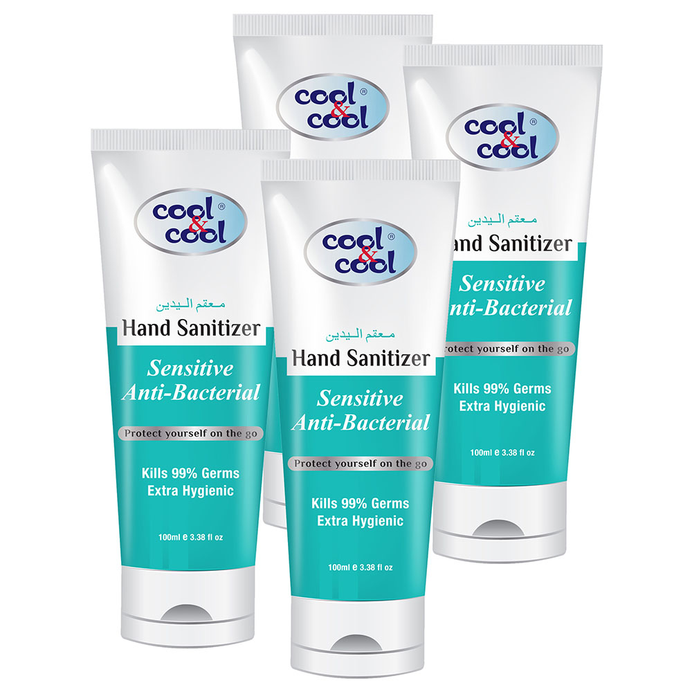 Cool & Cool - Sensitive Hand Sanitizer Tube 100 ml Pack of 4 | Jomla.ae