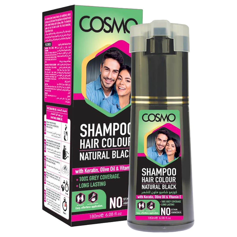 Cosmo - Shampoo Hair Colour Black 180ml | Jomla.ae