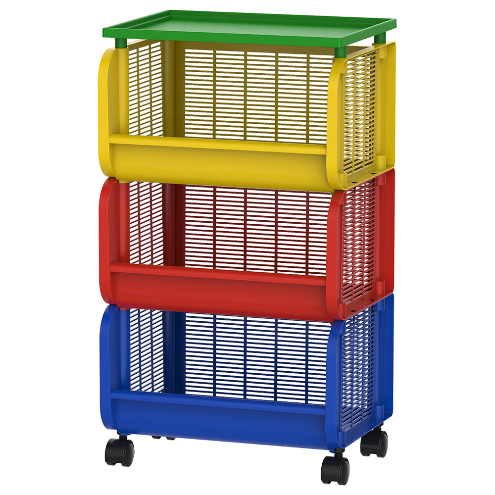 Cosmoplast - 3 Tiers Storage Cart With Wheels | Jomla.ae