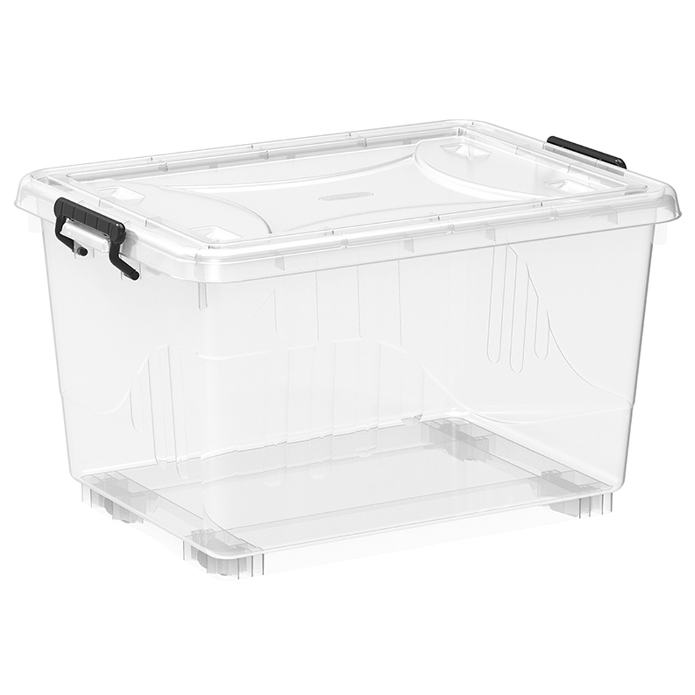 Cosmoplast - Plastic Storage Box w/ Wheels - 55L - Clear | Jomla.ae