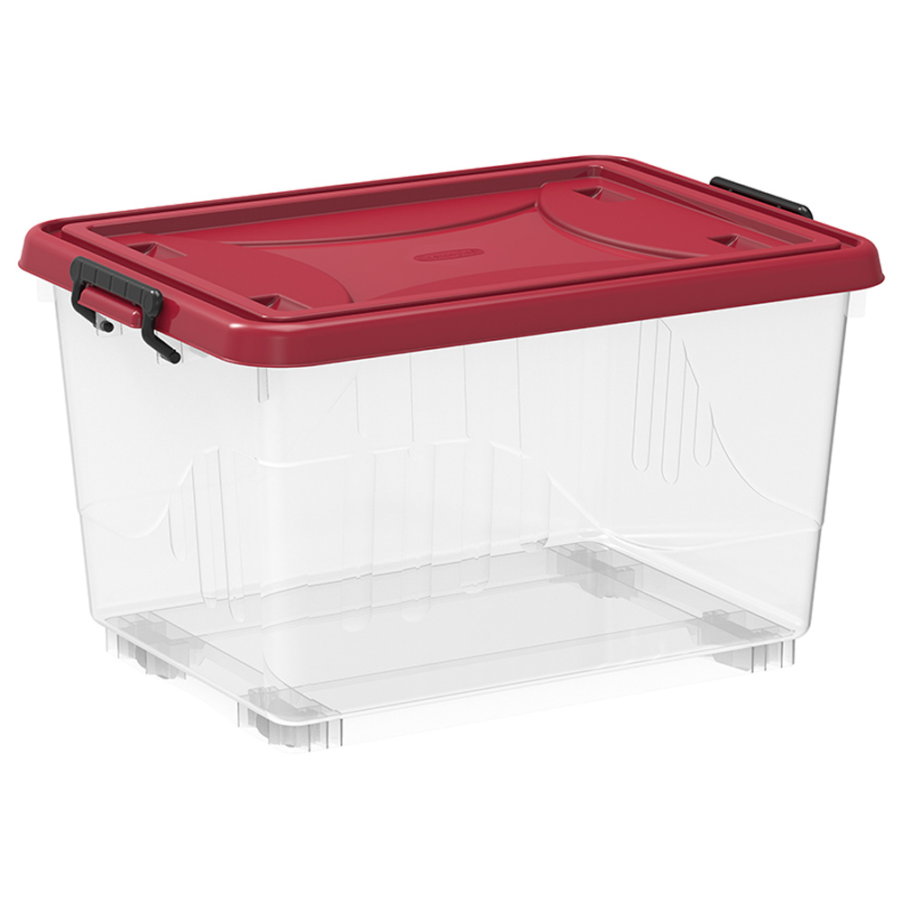 Cosmoplast - Plastic Storage Box w/ Wheels - 55L - Red | Jomla.ae