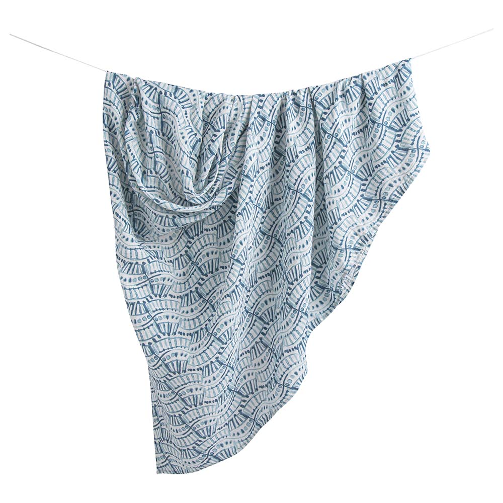 Crane Baby - Caspian Single Swaddle Wraps - Indigo Print | Jomla.ae