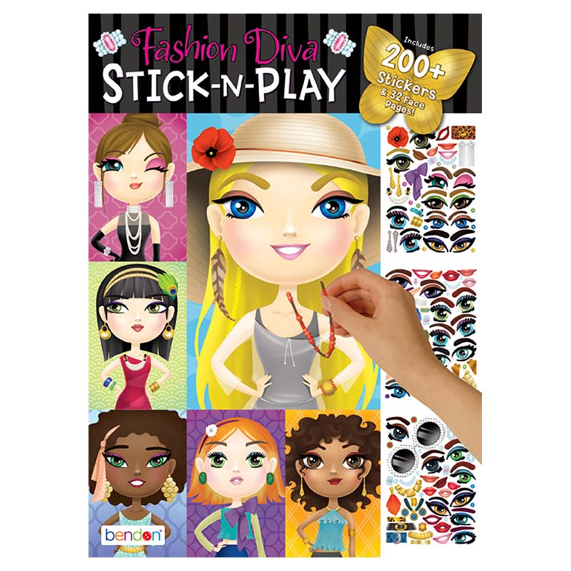 Order Create-A-Face Sticker Face Activity Book - Fashion Diva Now ...