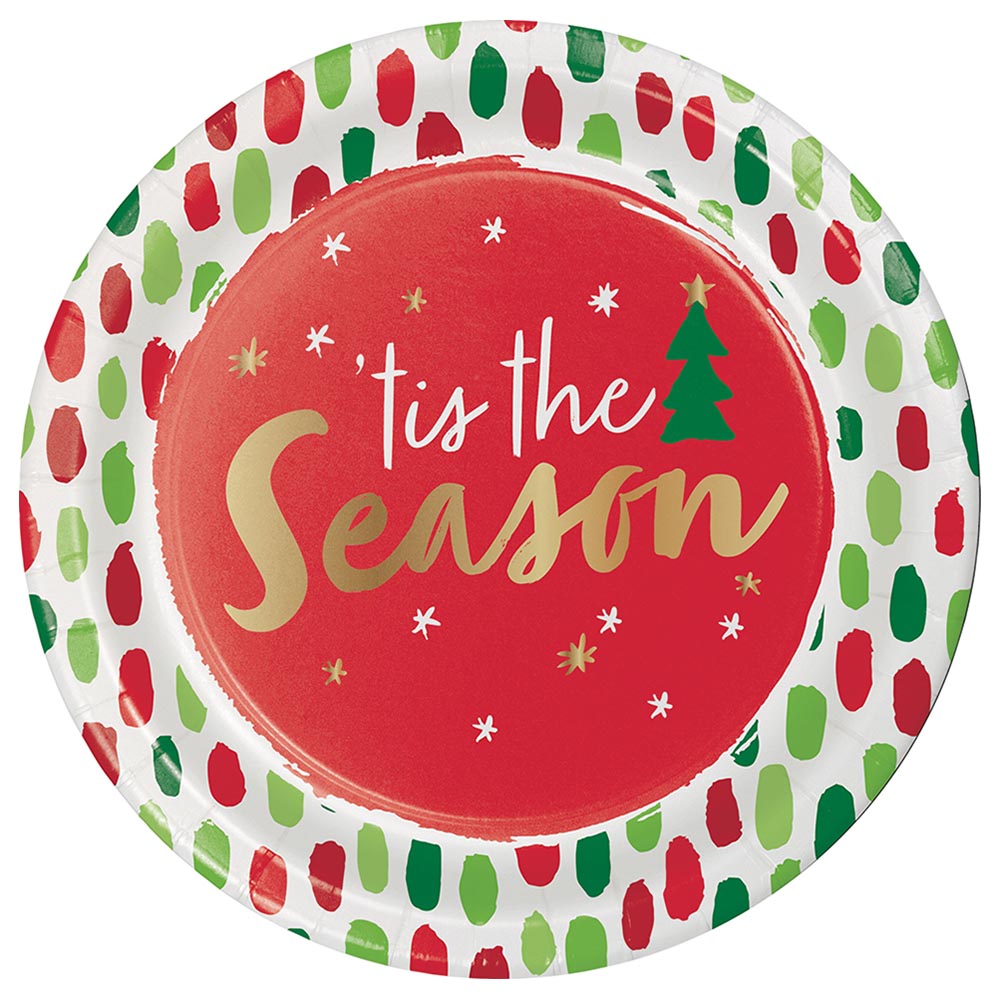 Creative Converting - Golden Christmas Party Luncheon Plates | Jomla.ae