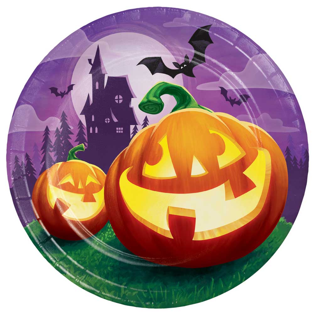 Order Creative Converting Pumpkins Dinner Plates Pack of 8 Purple Now ...