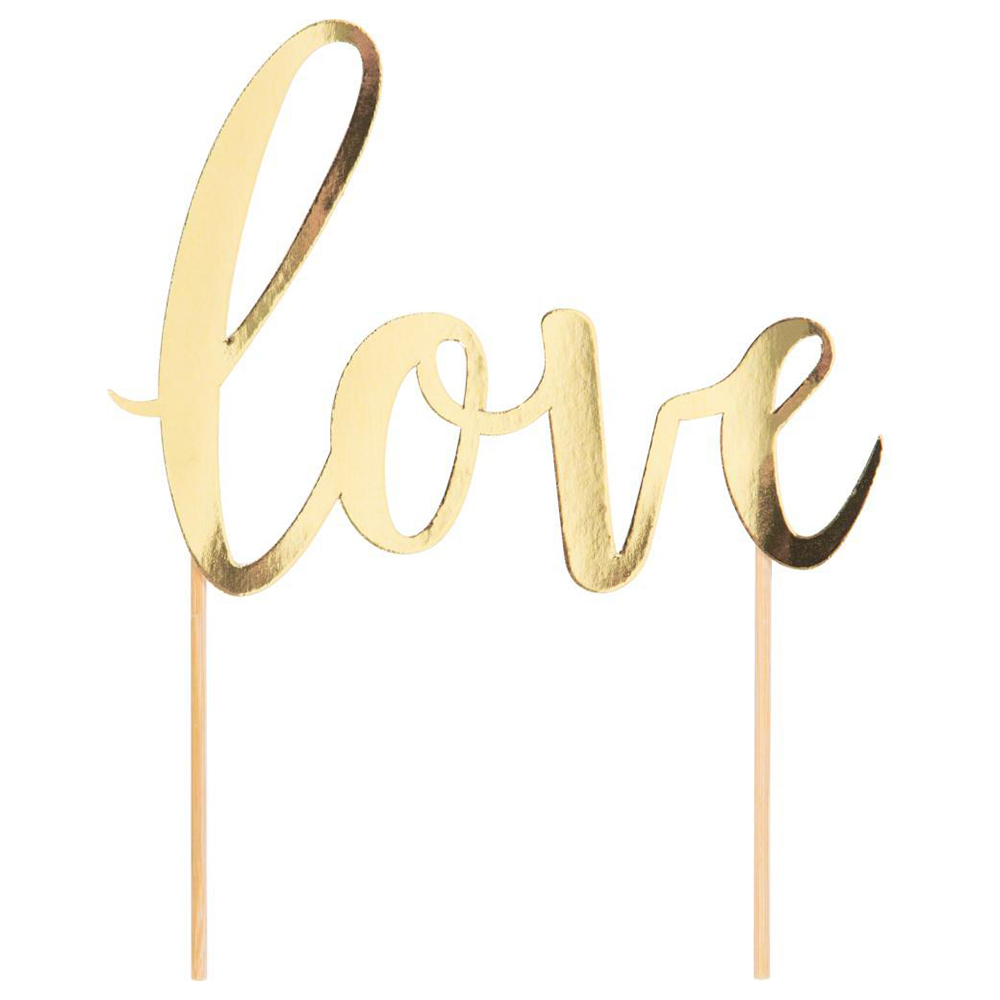 Order Creative Converting - Wedding Love Gold Foil Cake Topper Now ...