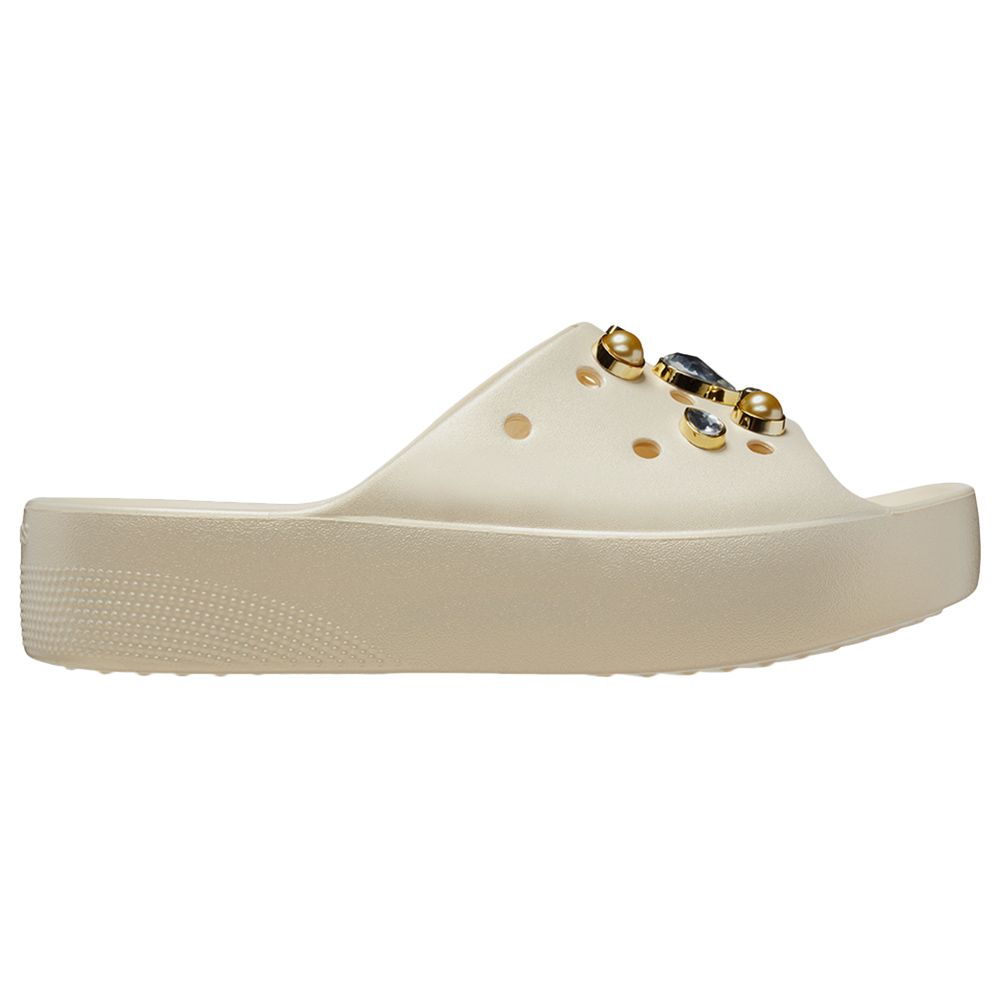 Order Crocs - Classic Platform Crystal Pearl Clogs - Yellow Now! | Jomla.ae