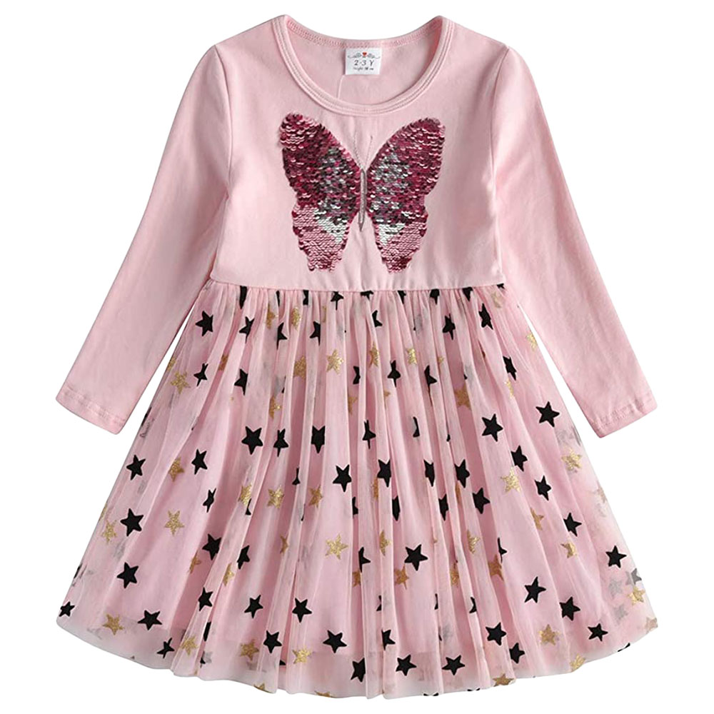 Order D' Daniela - Butterfly & Stars Dress - Pink Now! | Jomla.ae