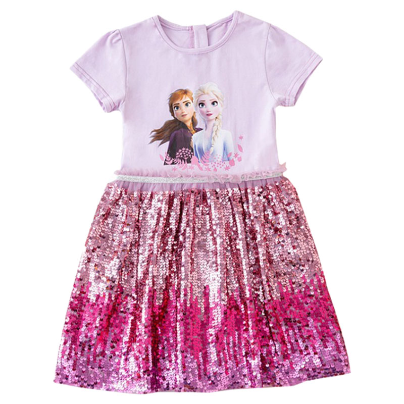Order D' Daniela - Elsa & Anna Glitter Dress - Pinkish Purple Now! | Jomla.ae