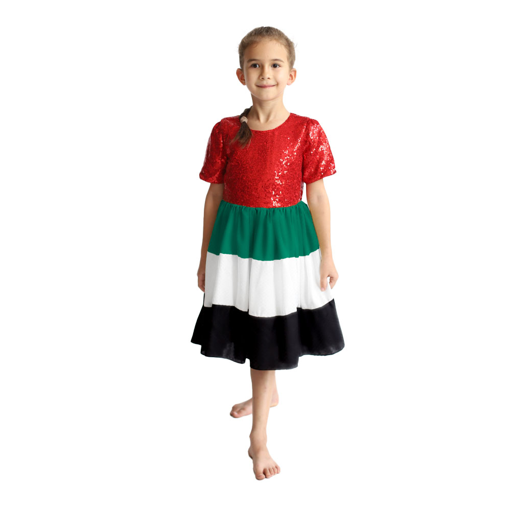 Order D' Daniela - Girls UAE Flag National Day Sequin Dress Now! | Jomla.ae