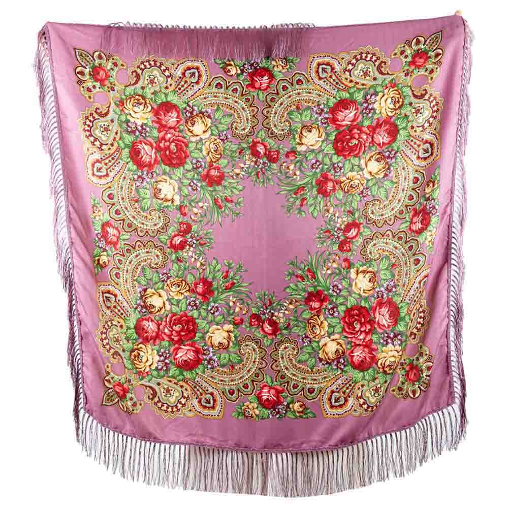 Order D' Daniela - Traditional Print Shawl - L - Dusty Pink W/ Gold Now ...
