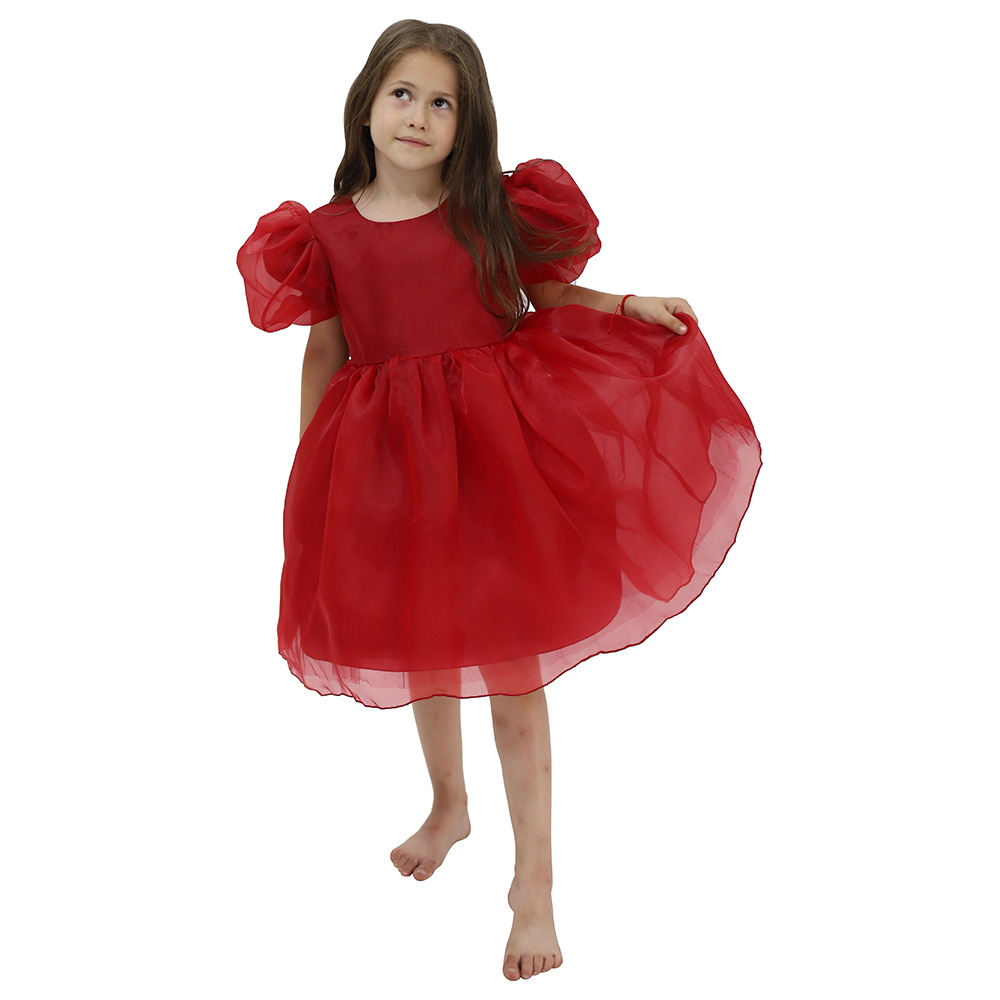 D' Daniela - Tulle Volume Dress - Red | Jomla.ae