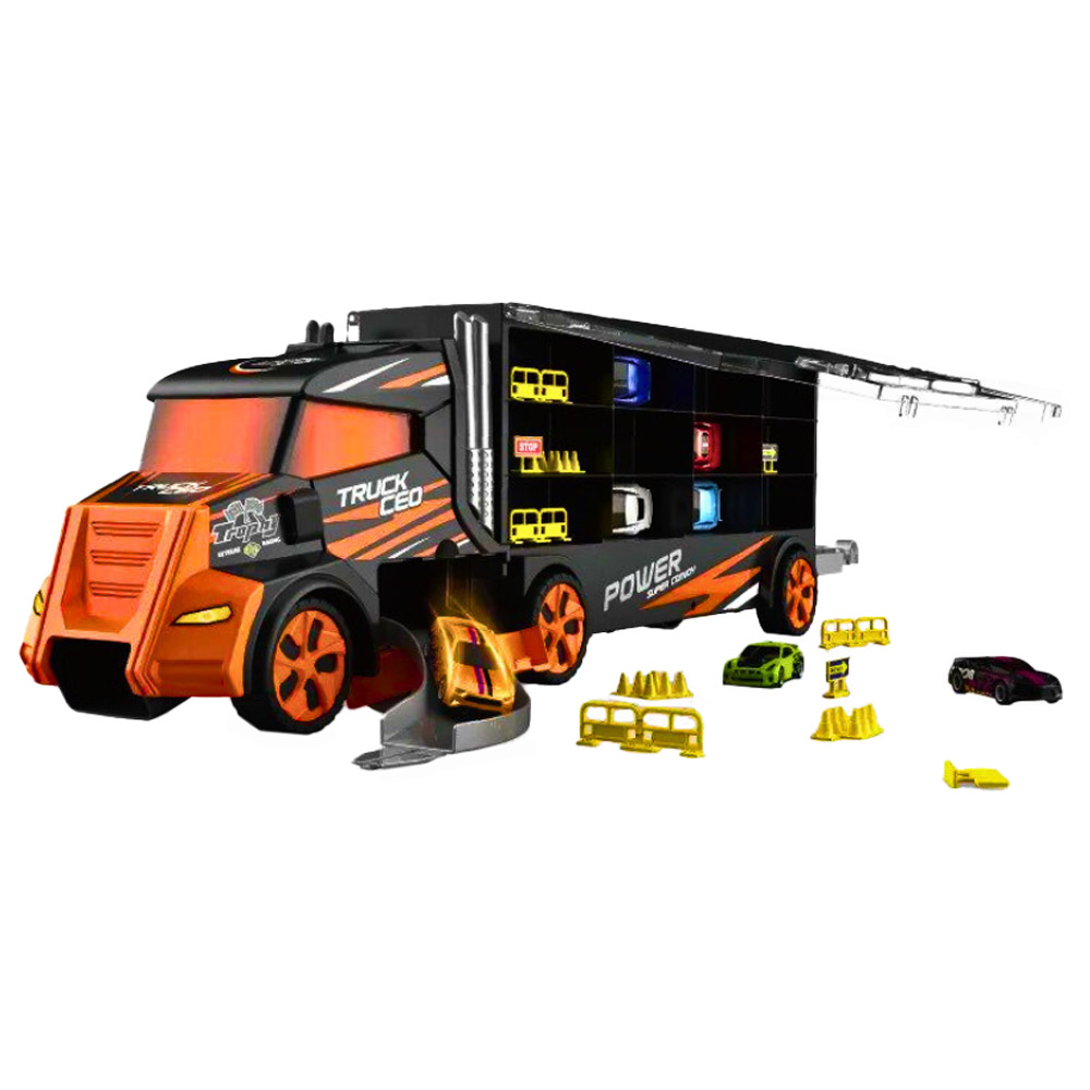Order D-Power - Convoy Trailer Truck w/ Launcher, 4 Cars & Road Signs ...