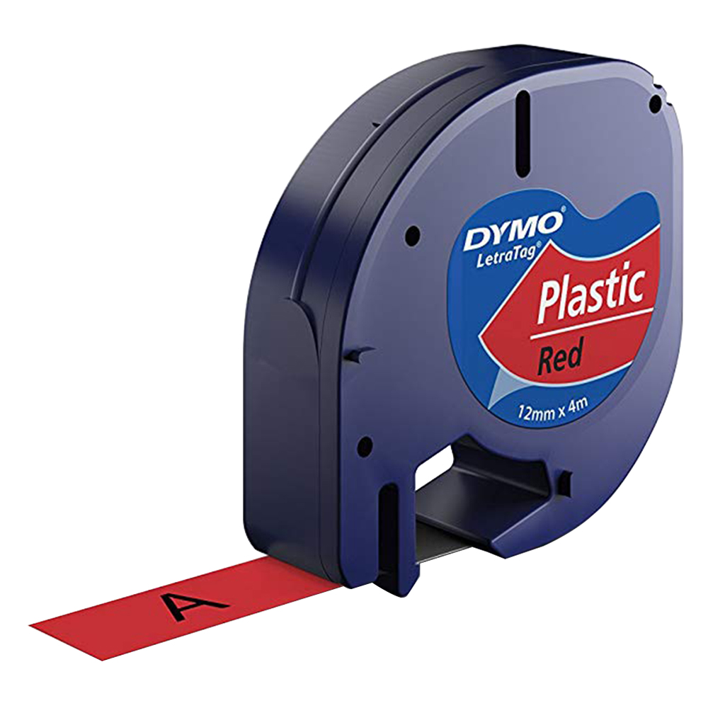 DYMO - LetraTag Plastic Label Tape 12mm - Red | Jomla.ae