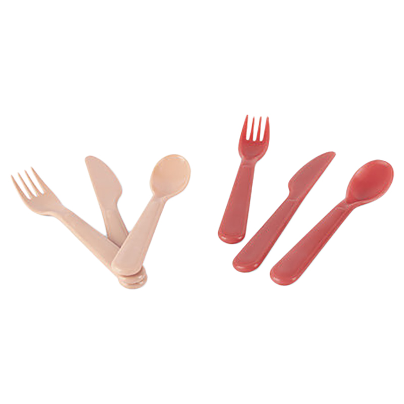 Dantoy - Tiny Bio Cutlery Set - Cream & Berry | Jomla.ae