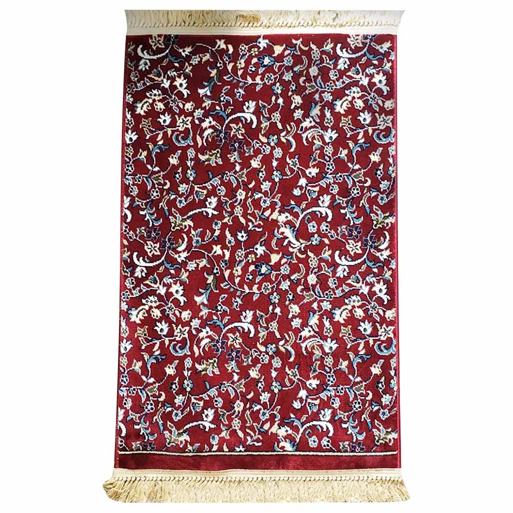Deensquare - Al Rawdah Plain Premium Prayer Mat - Red | Jomla.ae