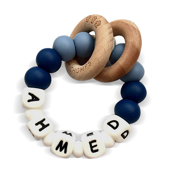 Order Desert Chomps - Personalized Teether Ringlet - Midnight Blue Now! | Jomla.ae