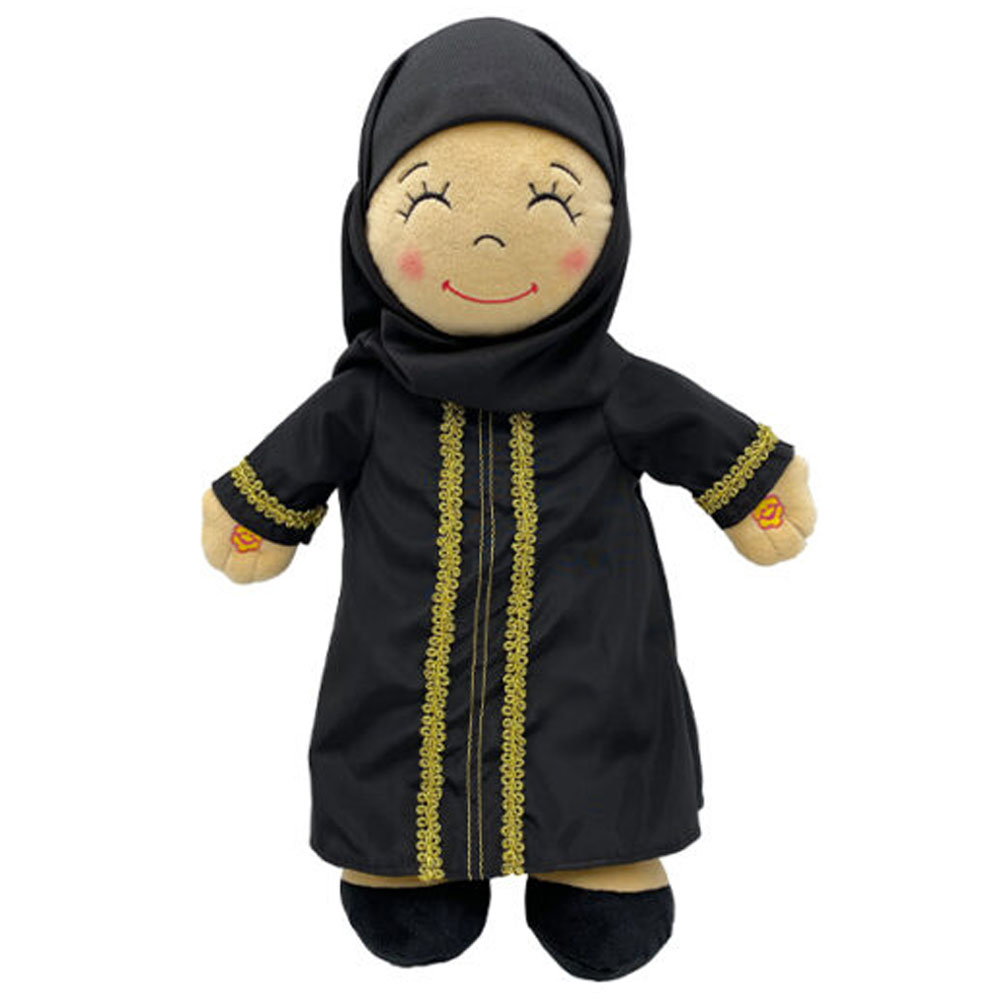 Order Desi Doll - Aamina Talking Dolls - Black/Gold Abaya Now! | Jomla.ae