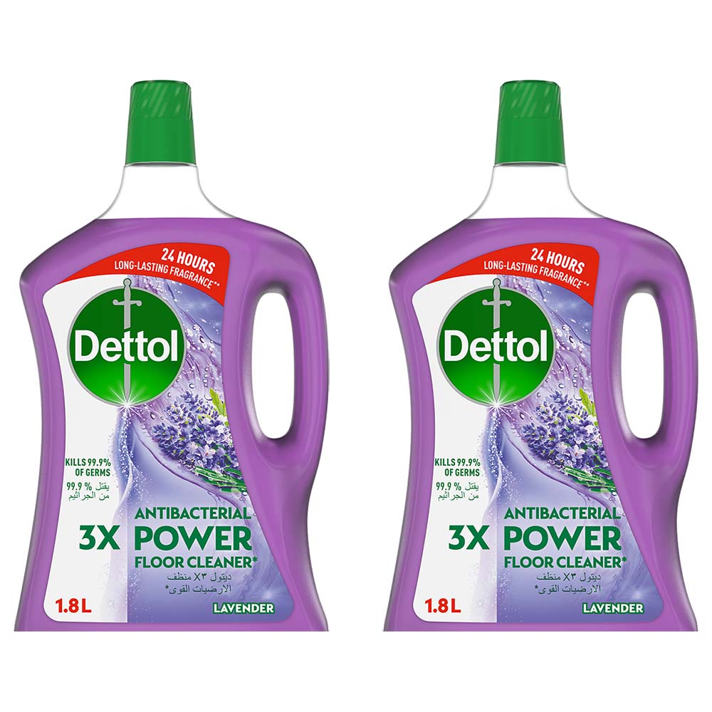 Dettol - Antibacterial Power Floor Cleaner - Lavender - Pack of 2 - 1.8L | Jomla.ae