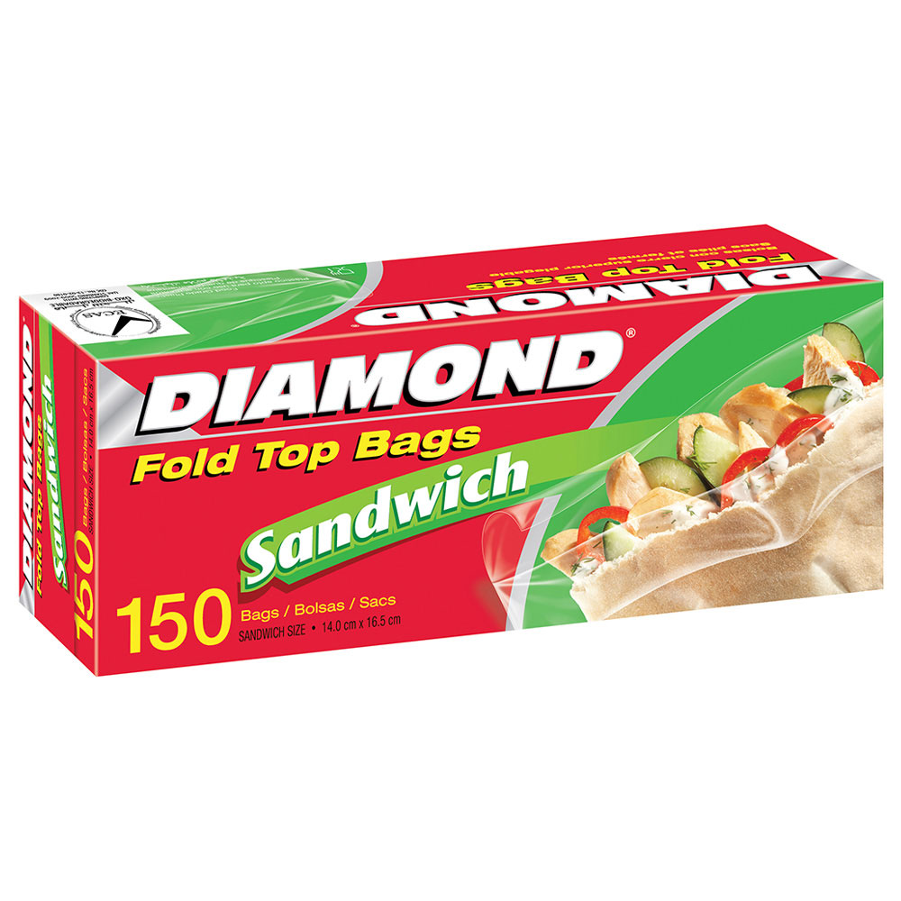 Order Diamond - Fold Top Sandwich Bags - 150pcs Now! | Jomla.ae