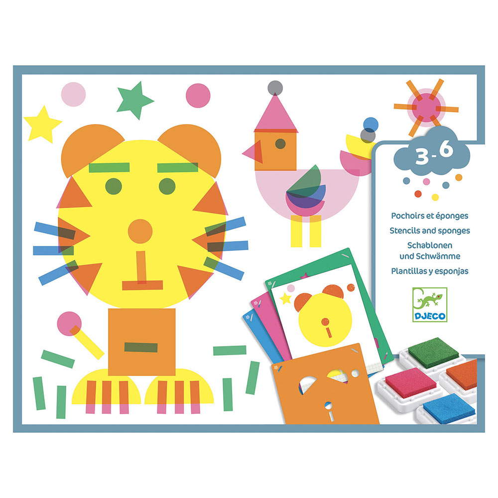 Order Djeco - Ink Painting - Stencils And Sponges Now! | Jomla.ae