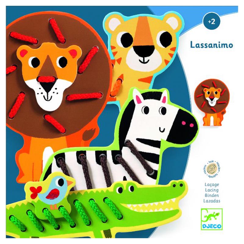 Djeco - Zoo Animals Lassanimo Lacing Toy | Jomla.ae