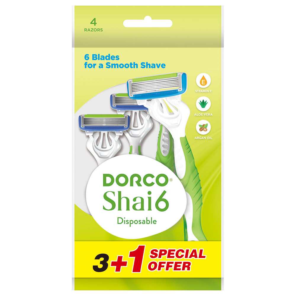 Dorco - Shai 6 Women Disposable Razor Pack Of 4 | Jomla.ae