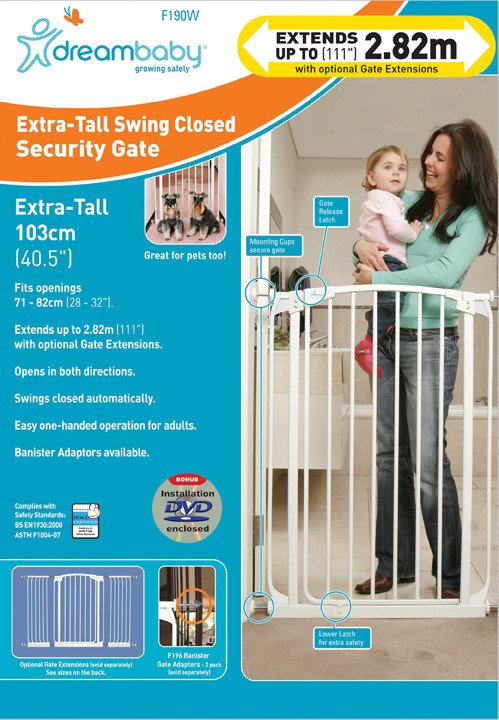 Dreambaby Safety Gate 1M High, White | Jomla.ae