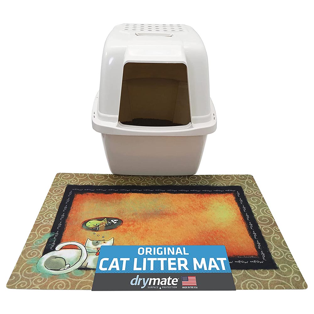 Order Drymate - Cat Litter Mat Tan Swirl Fish Kitty Now! | Jomla.ae