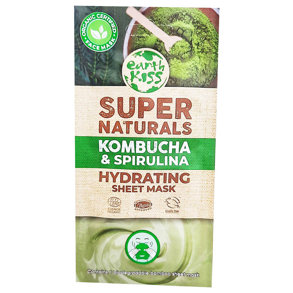 Order Earth Kiss Kombucha & Spirulina Hydrating Sheet Mask Now! | Jomla.ae