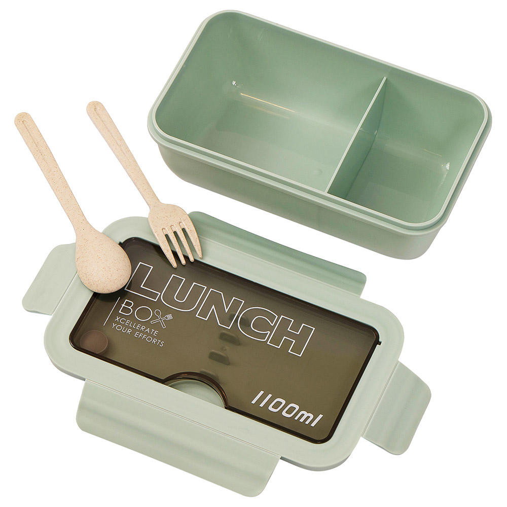 Order Eazy Kids - 2 Compartment Lunch Box w/ Utensils 1100ml - Green ...