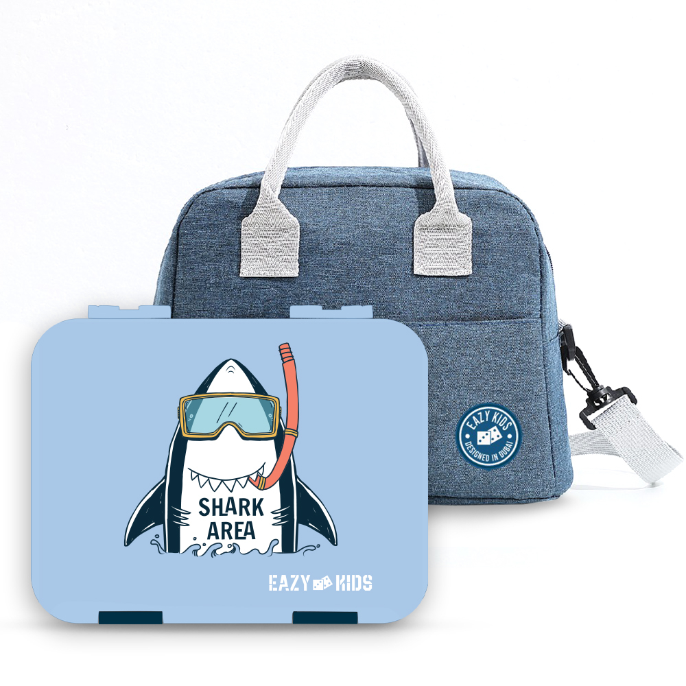 Order Eazy Kids Bento Boxes w Insulated Lunch Bag Super Shark Blue Now ...