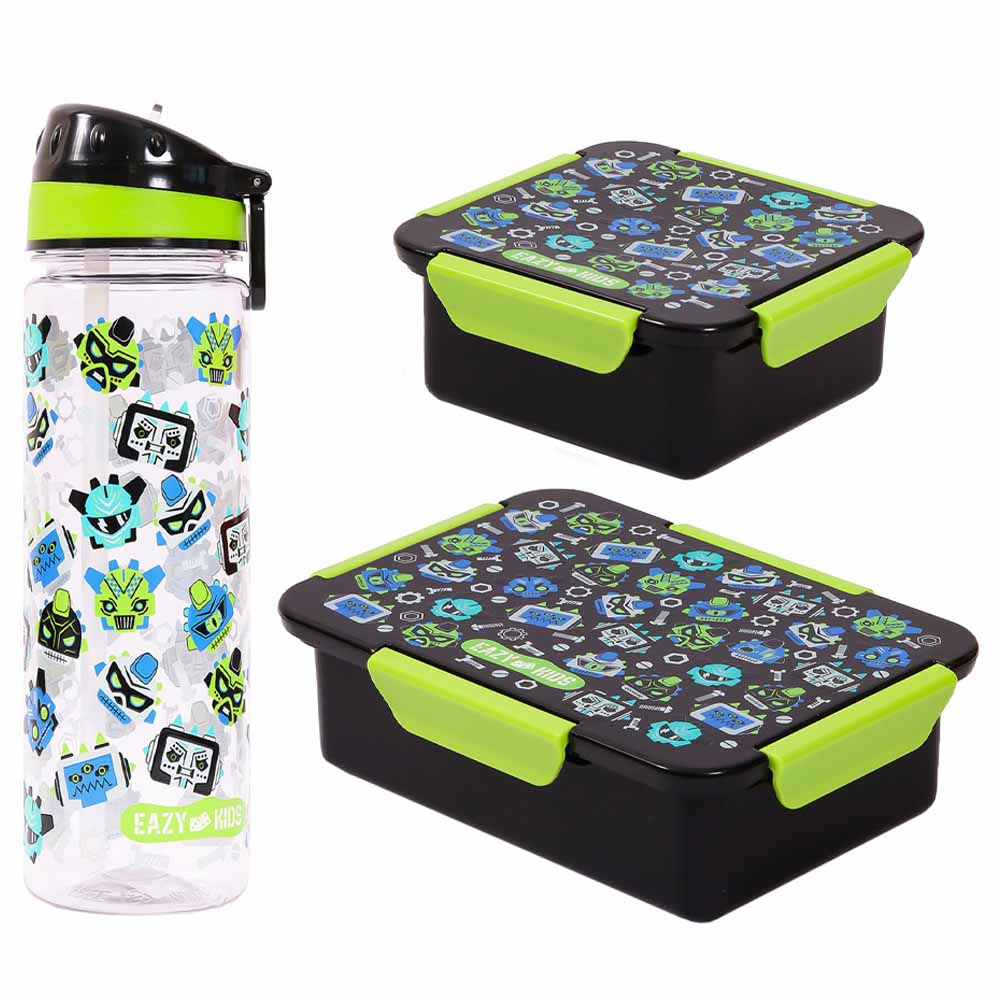 Eazy Kids - Gen Z Lunch Box & Water Bottle 650ml W/ Snack Box | Jomla.ae