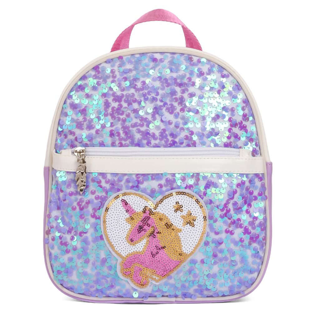 Eazy Kids - Sequin School Backpack - 9-Inch - Horse Purple | Jomla.ae