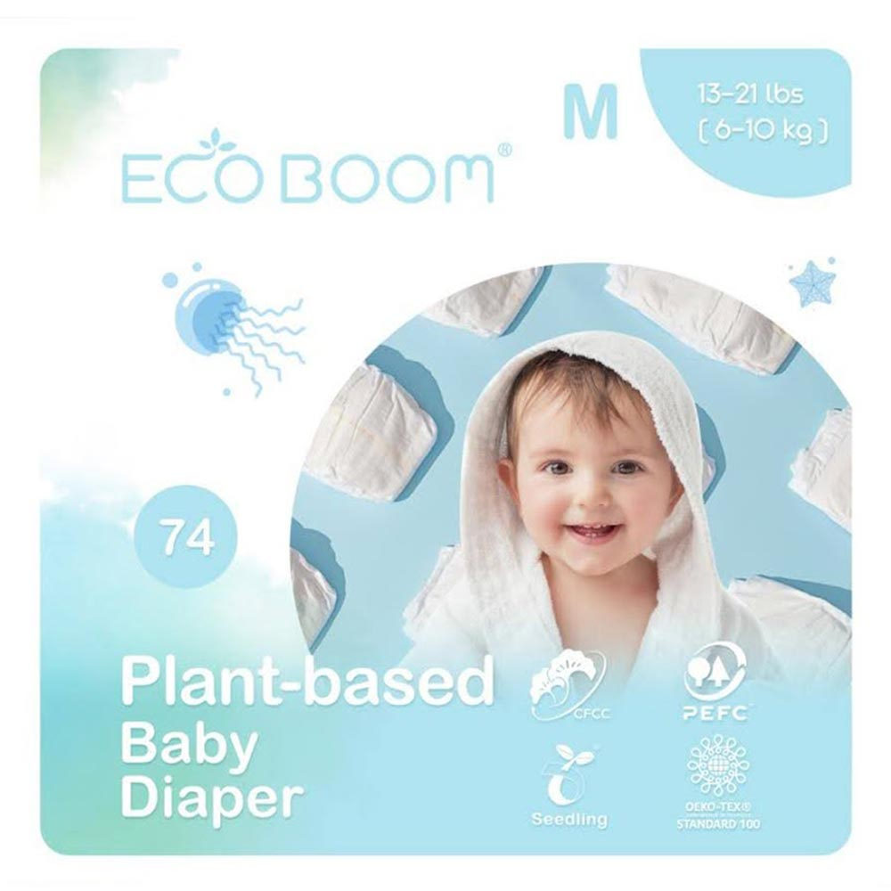 Order Eco Boom Plant-Based Diaper 6-11Kg - 74 Pieces Now! | Jomla.ae